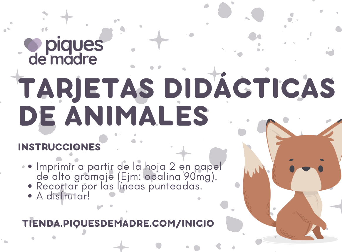 Tarjetas Didácticas de Animales (producto para imprimir y recortar)...
