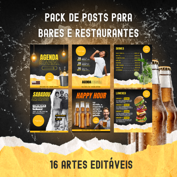 Pack de Posts para BARES e RESTAURANTES - Laura De Oliveira Pisani ...