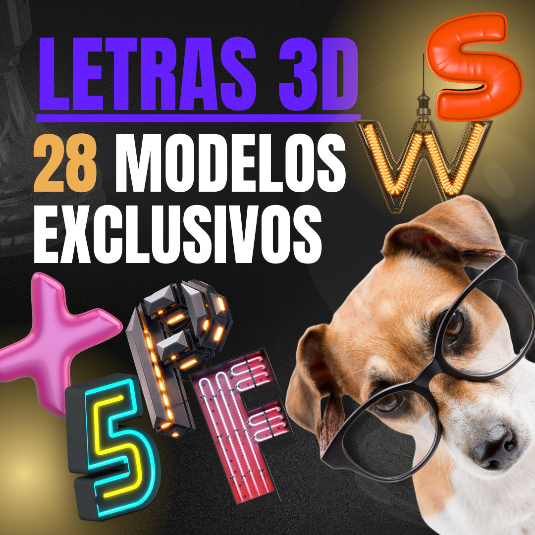 PACK LETRAS 3D - 28 MODELOS EXCLUSIVOS - Delatorre Design Gráfico ...