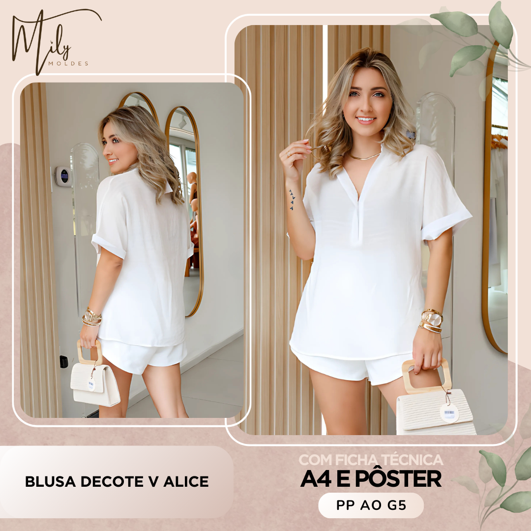 Blusa decote V Alice