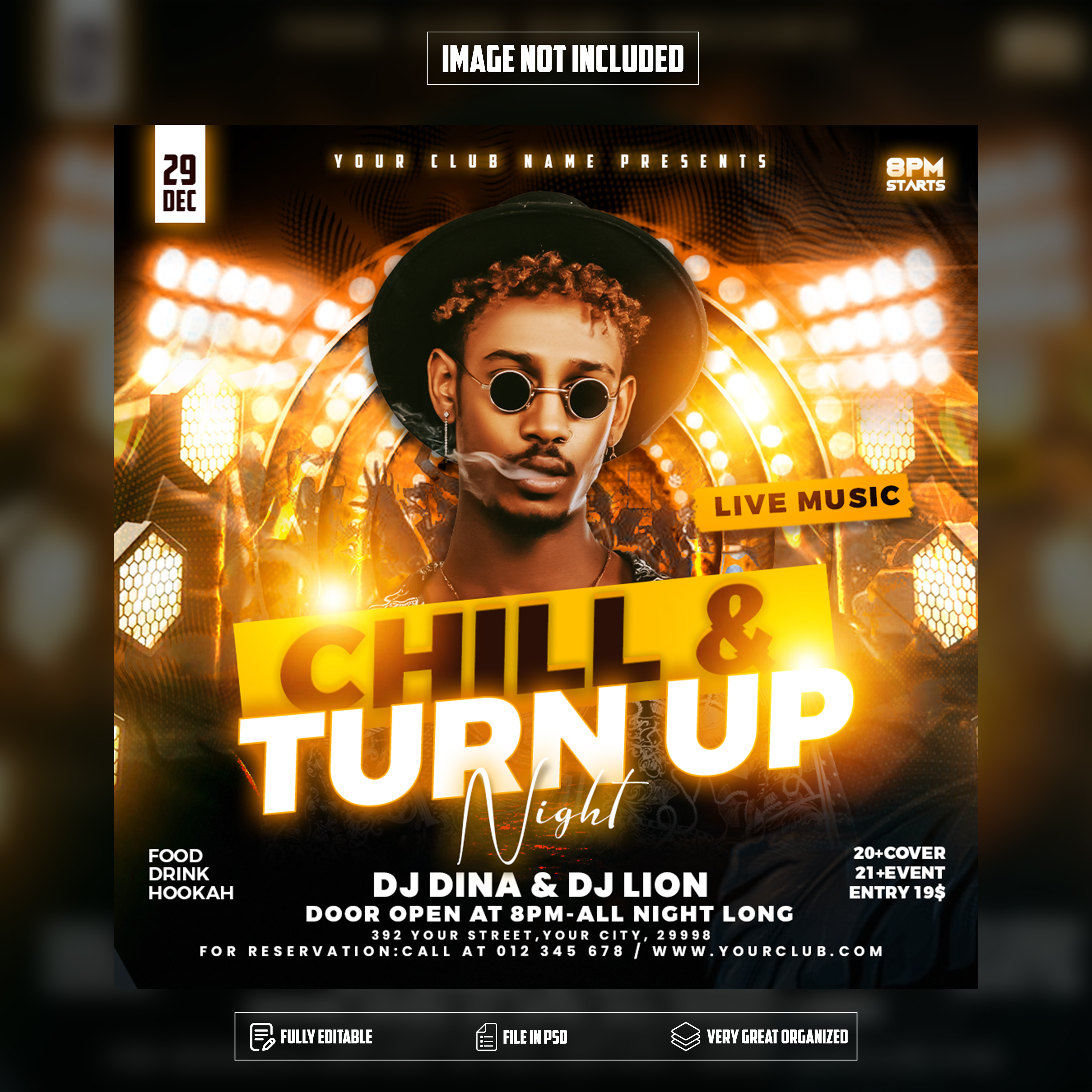 Social media editable PSD Club Nigth Party