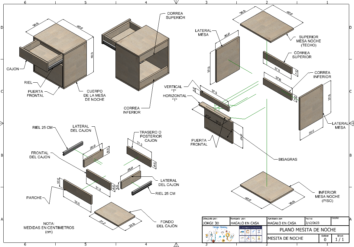 Planos De Mesita De Noche Para Trabajar La Madera Zona De Trabajo Vive