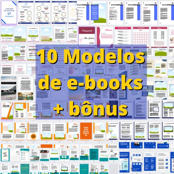 Pacote 10 Modelos de E-books + Bônus (Catálogo de Produtos) - Editá...