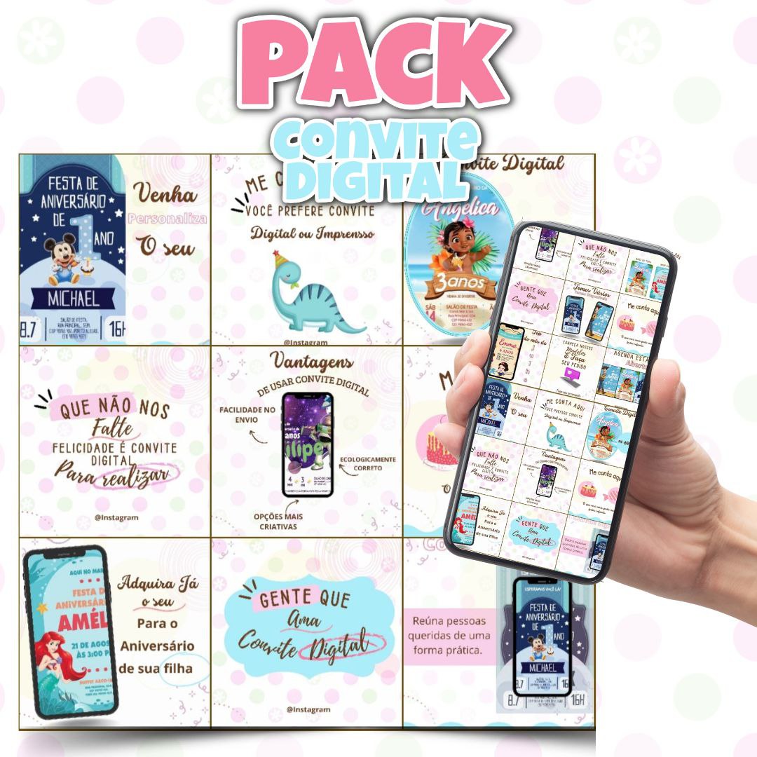 Pack Convite Digital - erica maria mendes de andrade | Hotmart