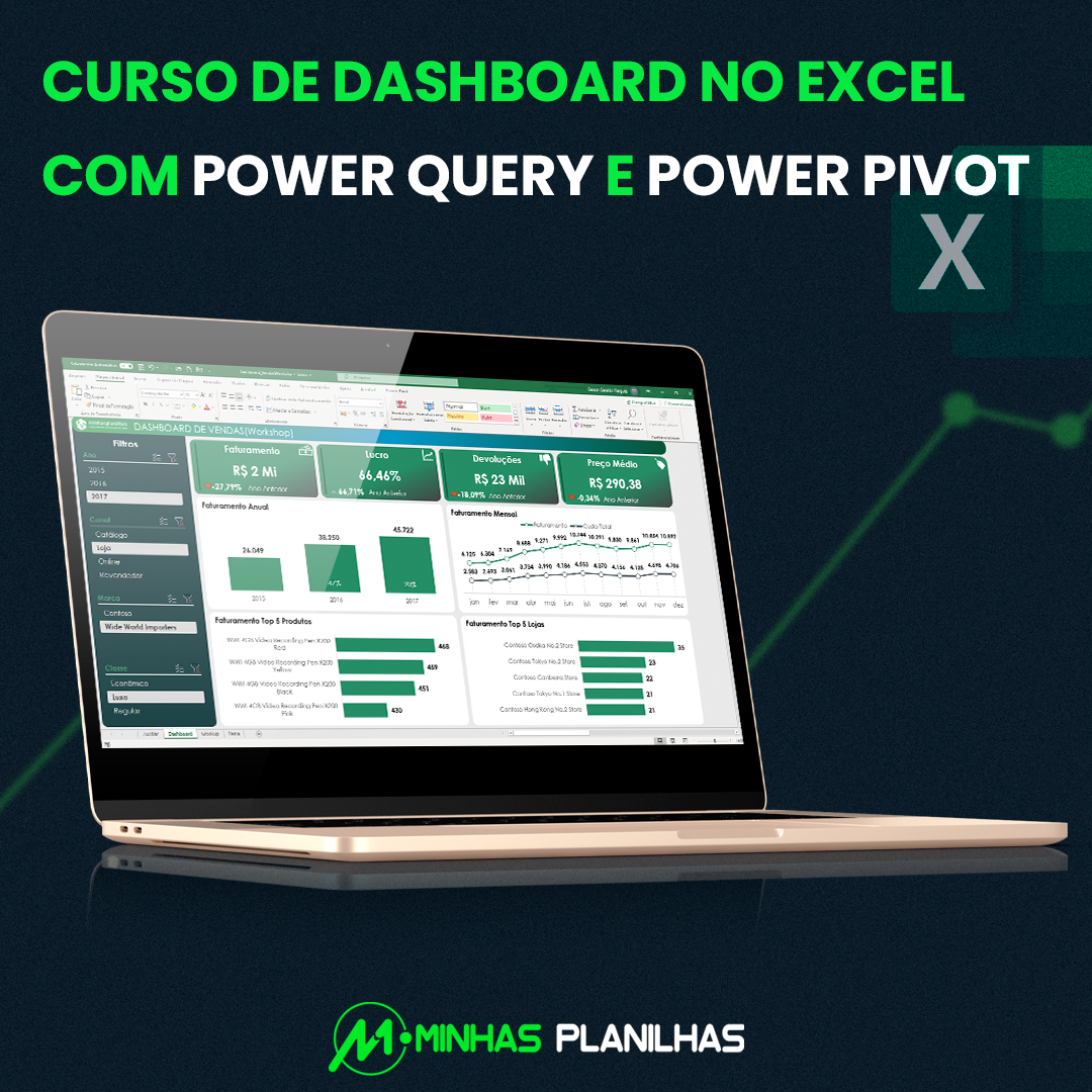 Curso Dashboard no Excel com Power Query e Power Pivot - Minhas Pla...