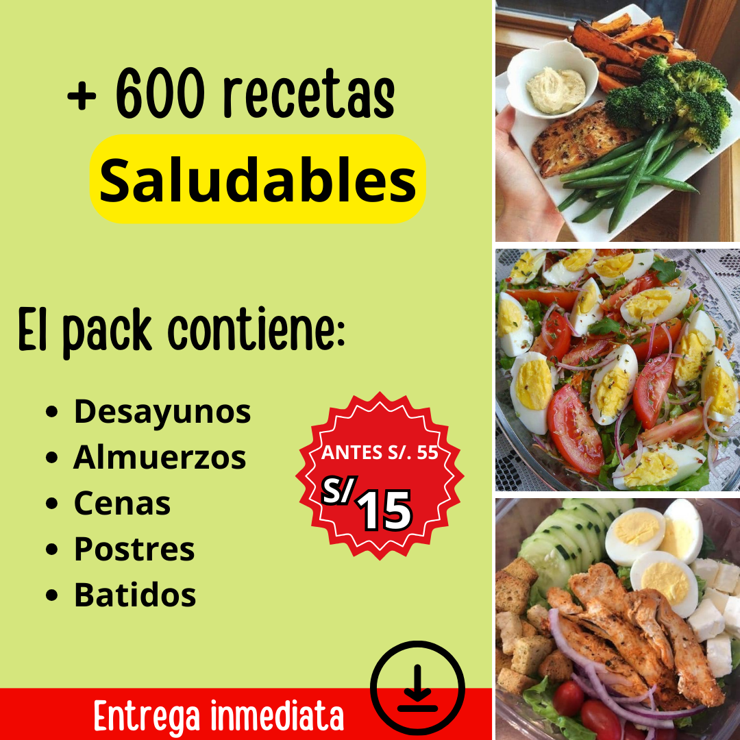 +600 Recetas para bajar de peso - Luis Antonio alegre suarez | Hotmart