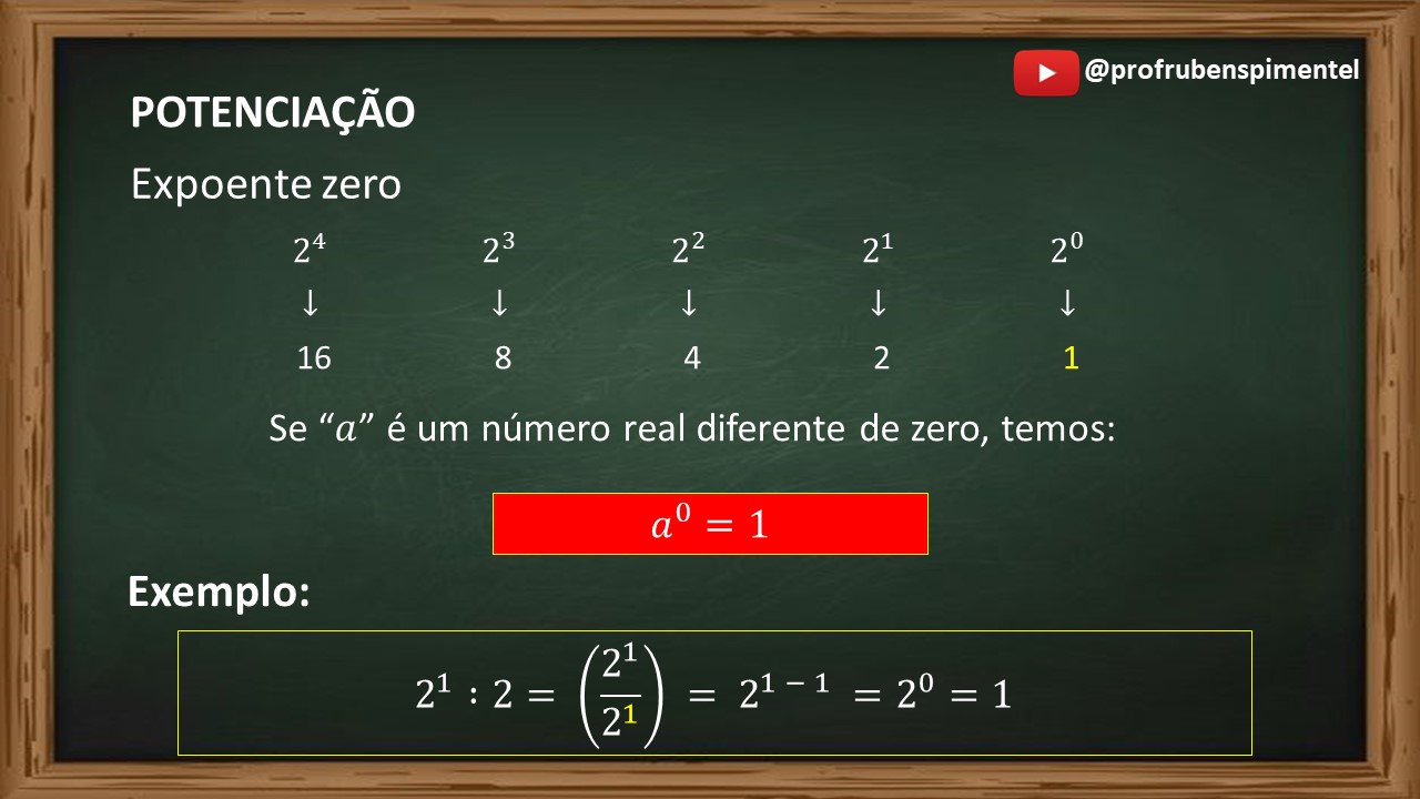 Aula 03 - Potenciação Expoente zero. - Rubens Pimentel | Hotmart
