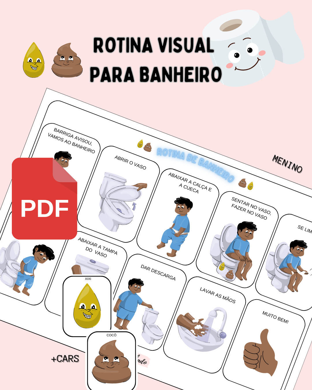 Rotina Visual - Banheiro MENINO PDF - Bianka Machado Alves | Hotmart