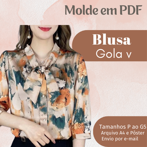 MOLDE EM PDF BLUSA GOLA V - Universo dos moldes | Hotmart