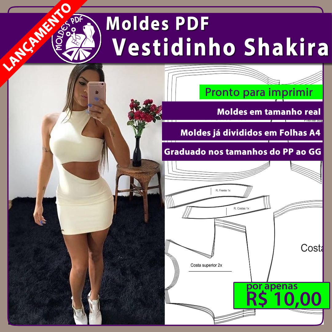 Moldes PDF VESTIDINHO SHAKIRA