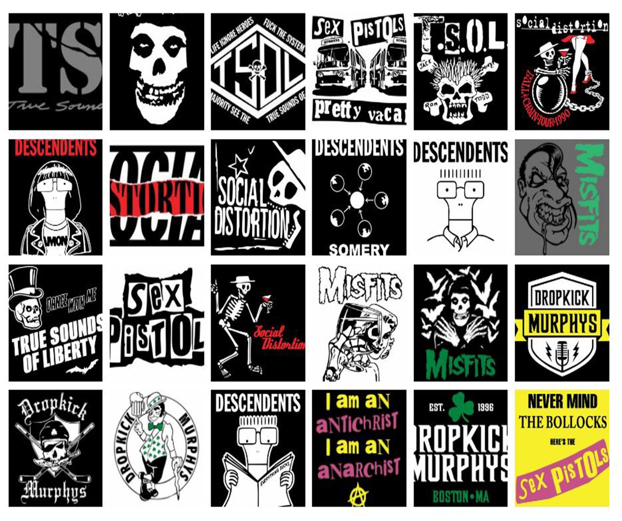 Punk Vol II 24 Vector Pack SVG EPS DXF PDF STUDIO3 JPG PREVIEWS - M...