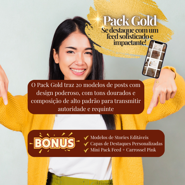 Pack Gold – Impacto Visual e Autoridade no Instagram (Editáveis Can...