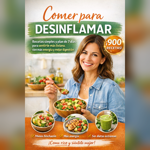COMER PARA DESINFLAMAR + (GRATIS: RETO 21 DIAS + 4 BONOS ADICIONALES!!!)