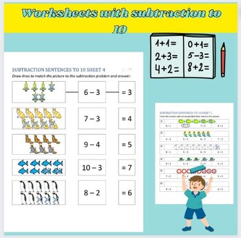 Kindergarten subtraction worksheets to 10 no regrouping - abdellah ...