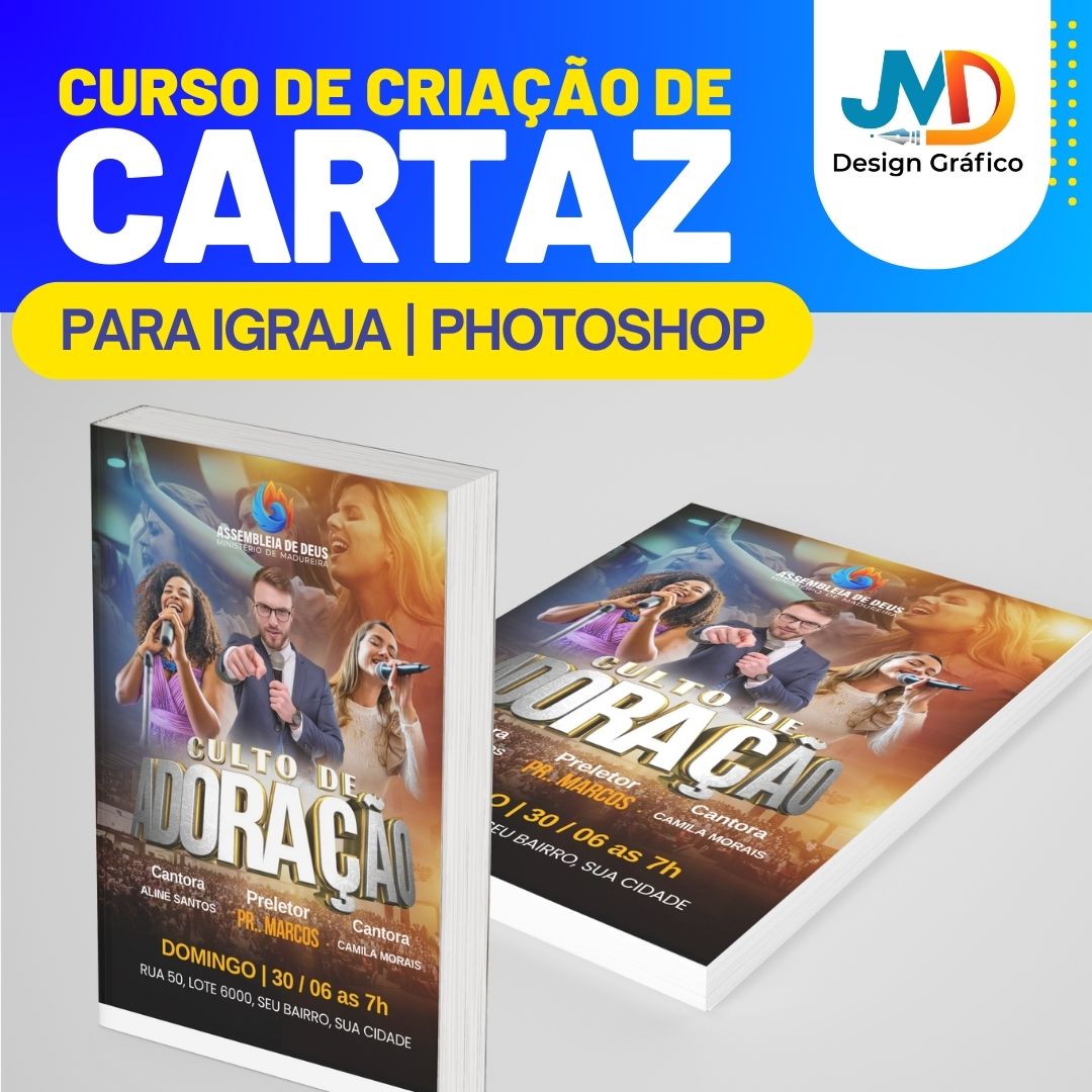 Curso de Criação de Cartaz para Igreja no Photoshop - Jesusmar More...