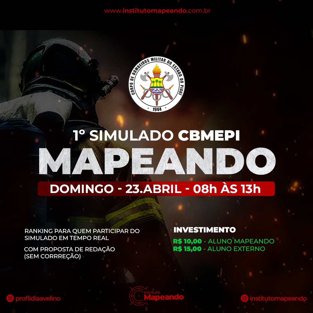 1º SIMULADO- CBMEPI MAPEANDO - Instituto Mapeando | Hotmart