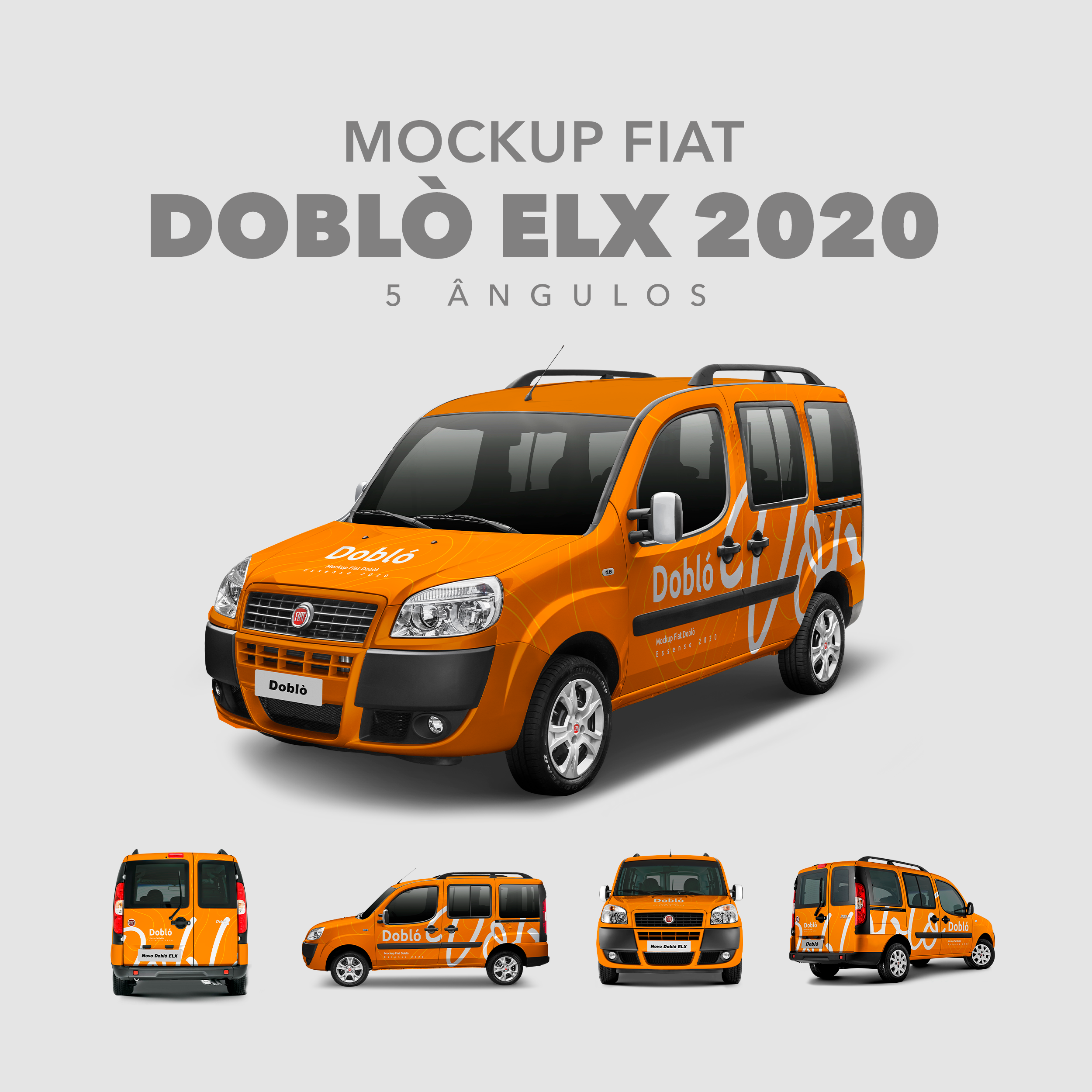 MOCKUP FIAT DOBLÒ ELX 2020 - 5 ÂNGULOS - Garagem do Designer (Desig...