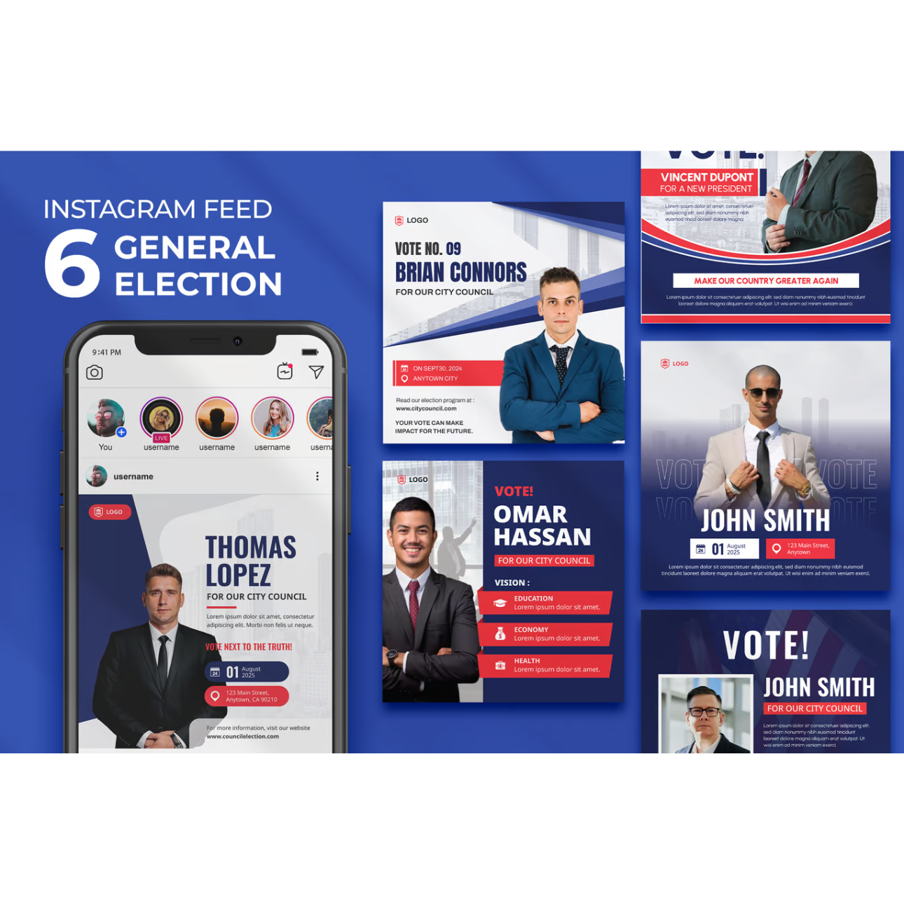 General Election Instagram Post Template - Creatifabrix | Hotmart