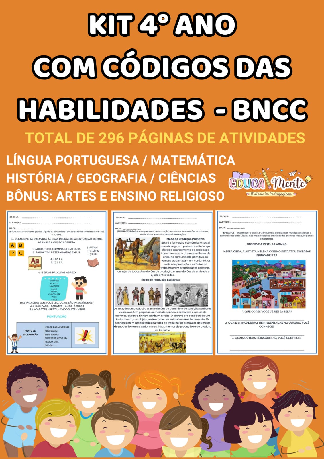 KIT BNCC 4° ANO FUNDAMENTAL - EDUCA MENTE MATERIAIS PEDAGÓGICOS