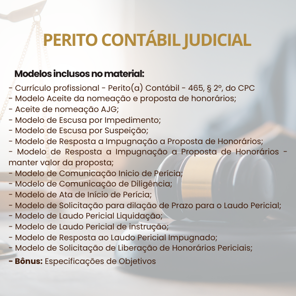 Modelos para Perito Contábil Judicial + Bônus - AC Pericia Contábil...