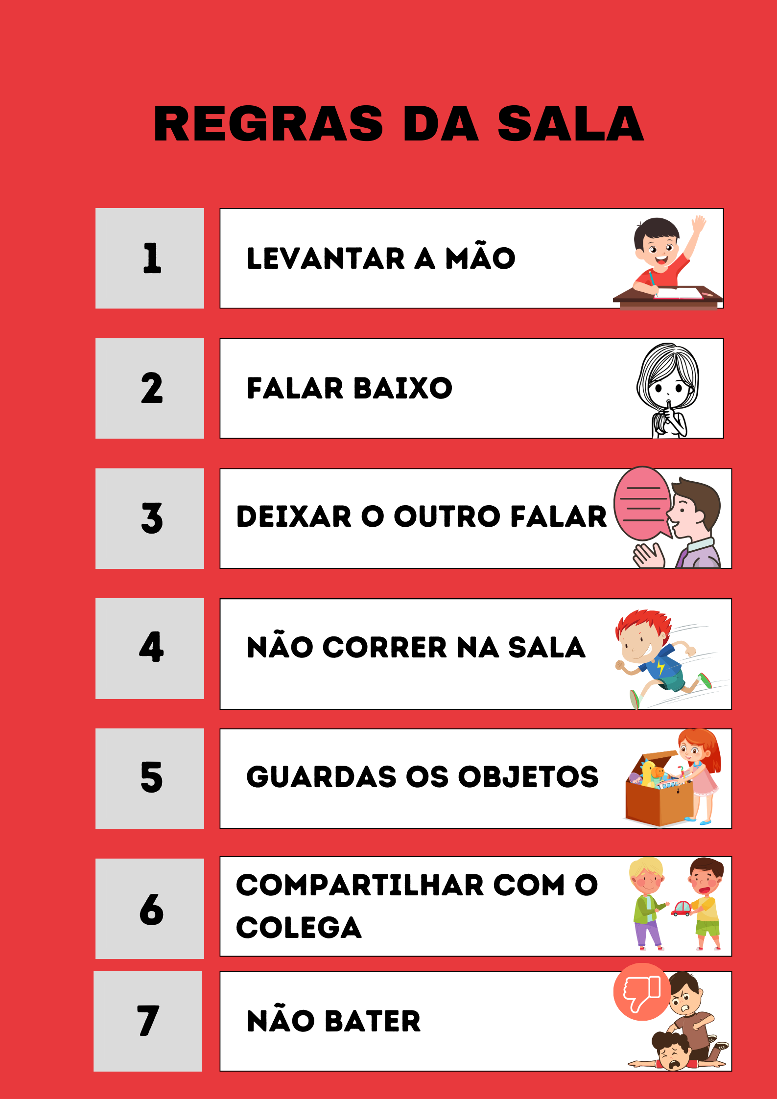 Cartaz - Regras da Sala de Aula - Selma de S. Carolino | Hotmart