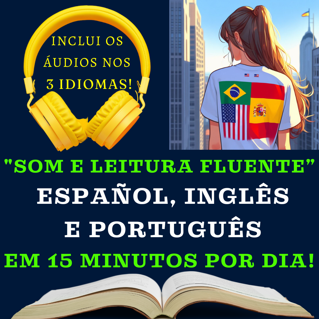 "Som e Leitura Fluente” ESPANHOL, INGLÊS e PORTUGUÊS em 15 Minutos por Dia!