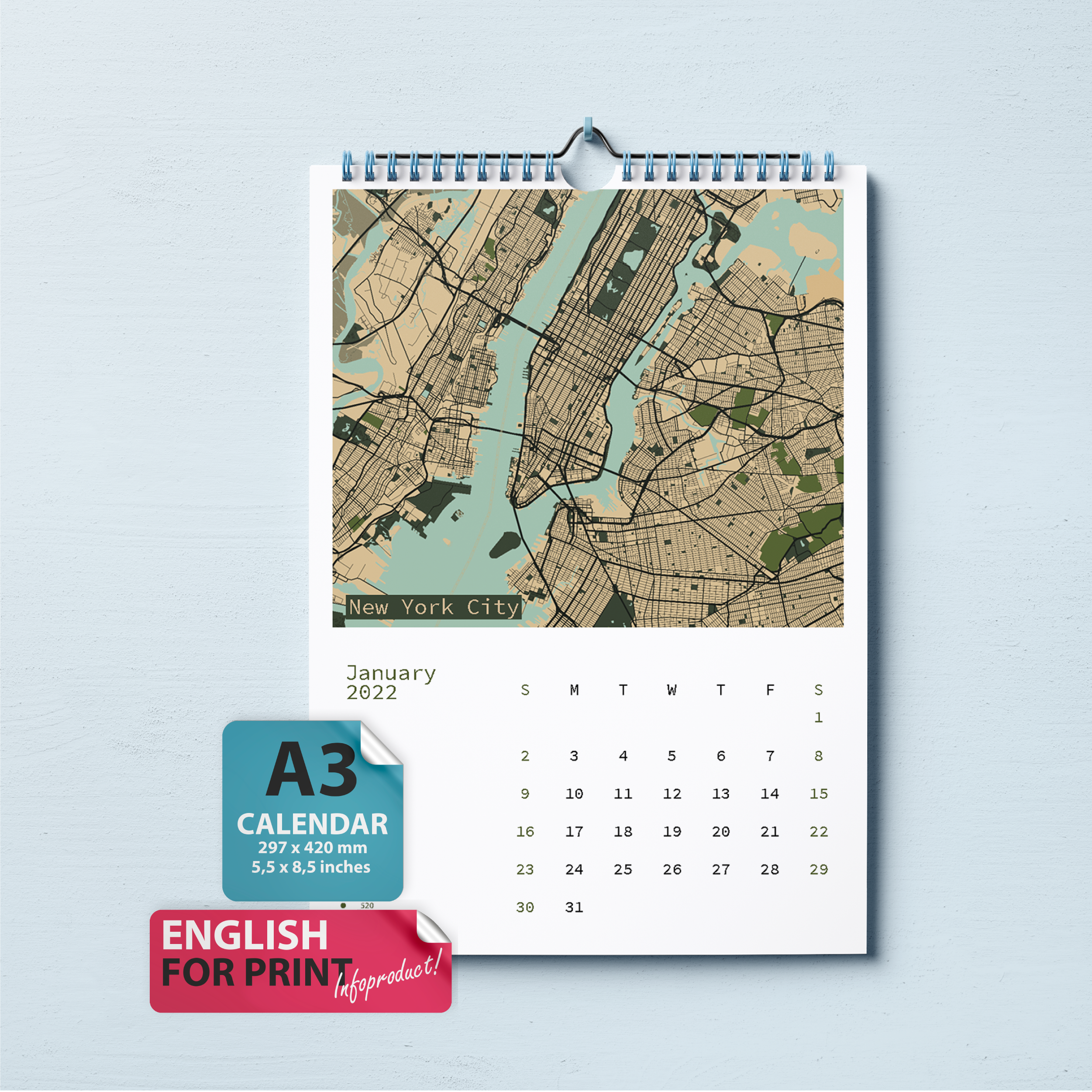 Cities Calendar A3