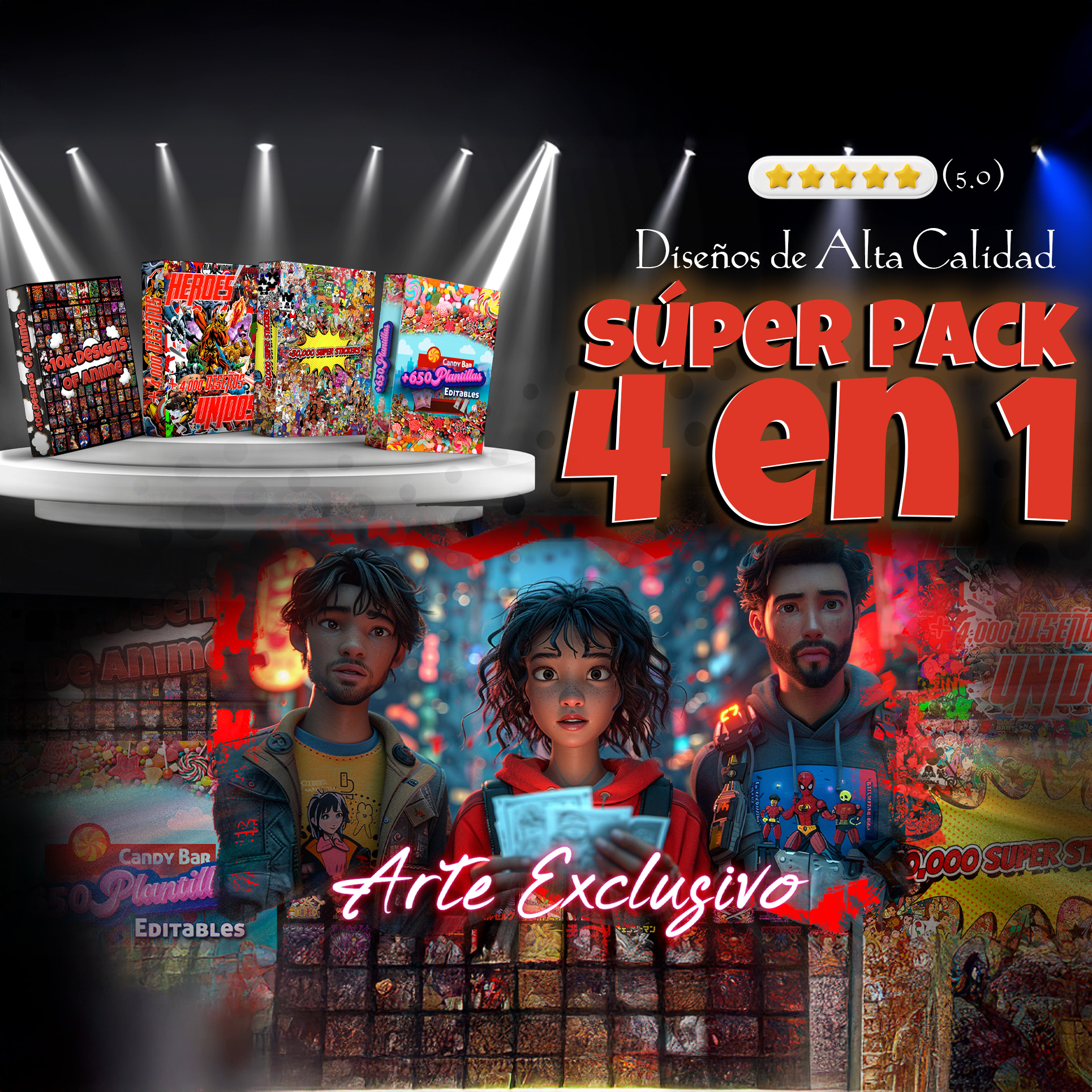 🎉 Super Pack 4 in 1:: Animes, Marvel, Disney y Candy Bar – ¡The ...