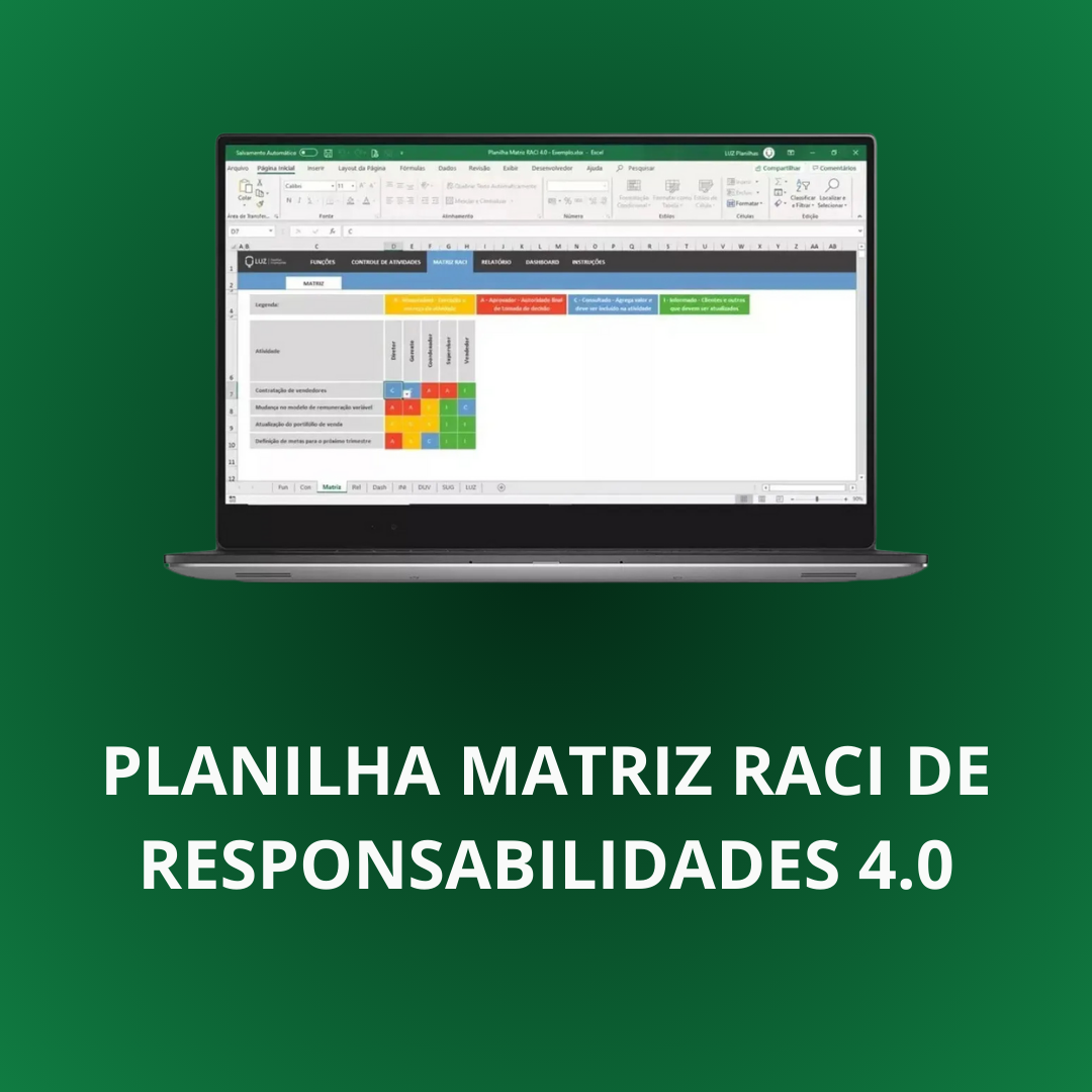 Planilha Matriz Raci De Responsabilidades 4.0 - André Moraes | Hotmart