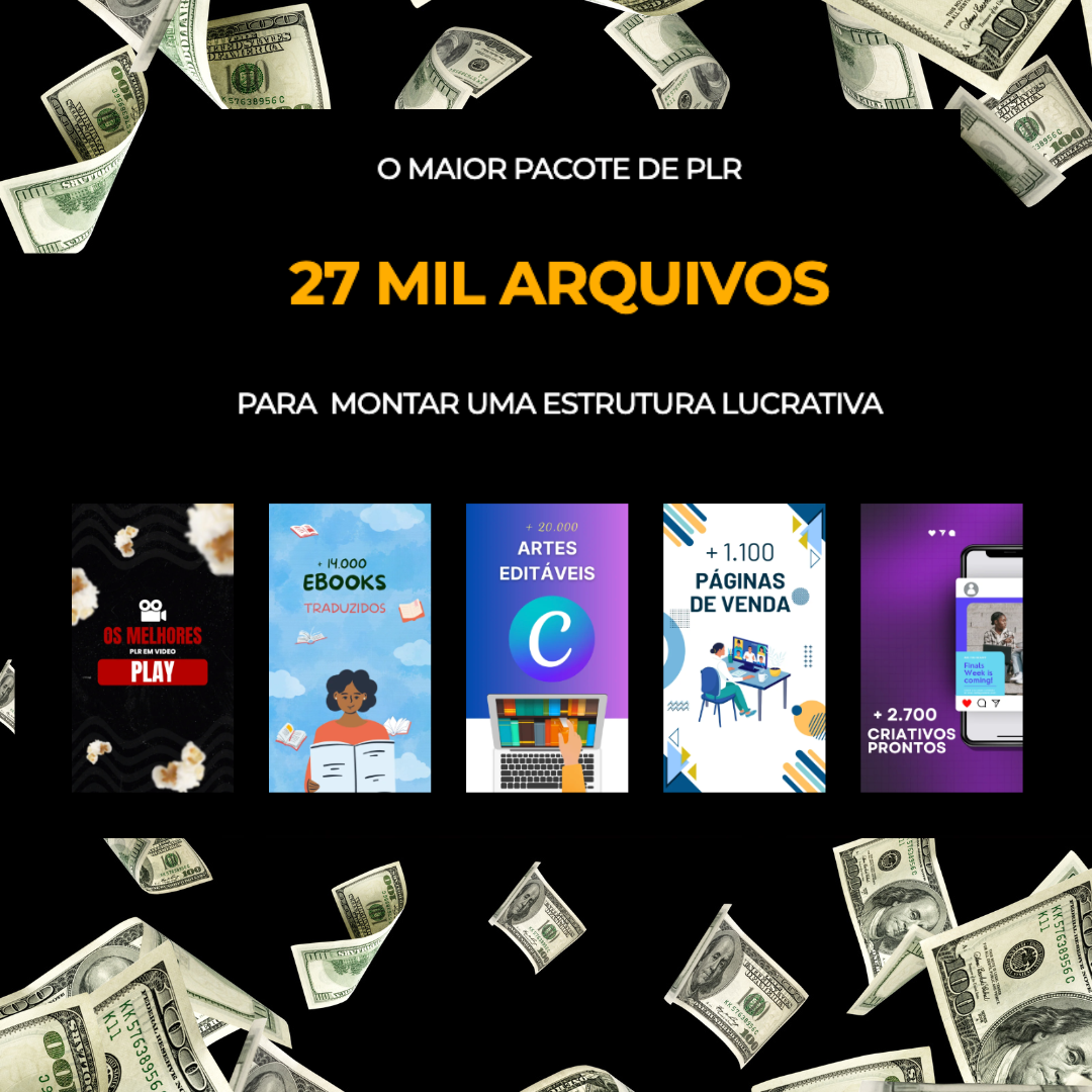 Pacote de Ebooks e Cursos PLR - Lucre como produtor