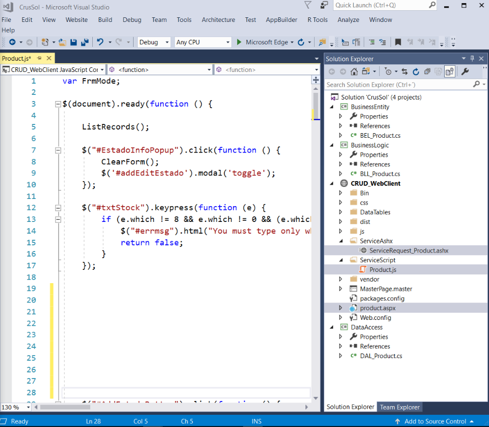 Web App ASP.NET AJAX/JQUERY/JAVASCRIPT CRUD Template full Code + Da...