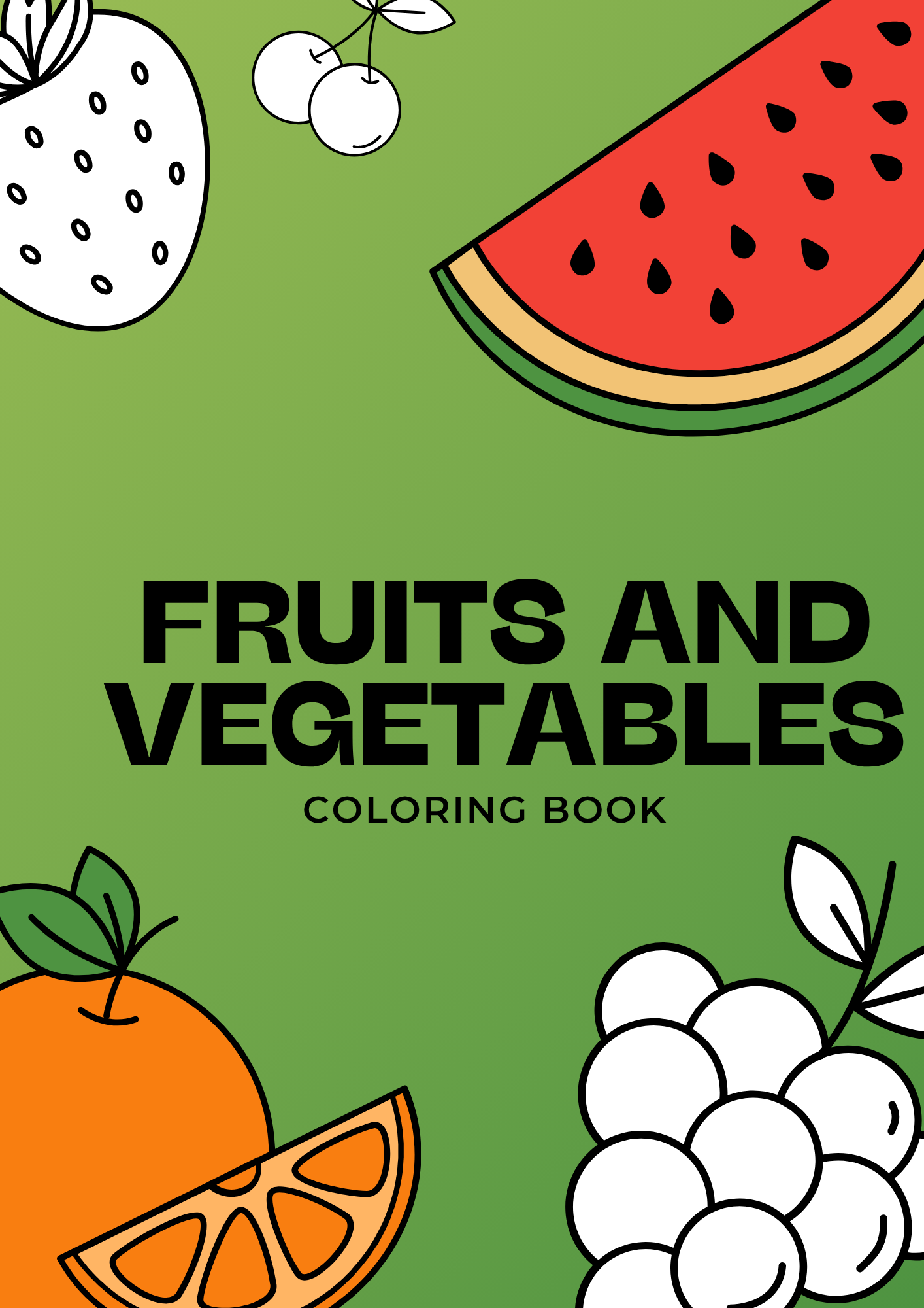 Fruits and vegetables-coloring book