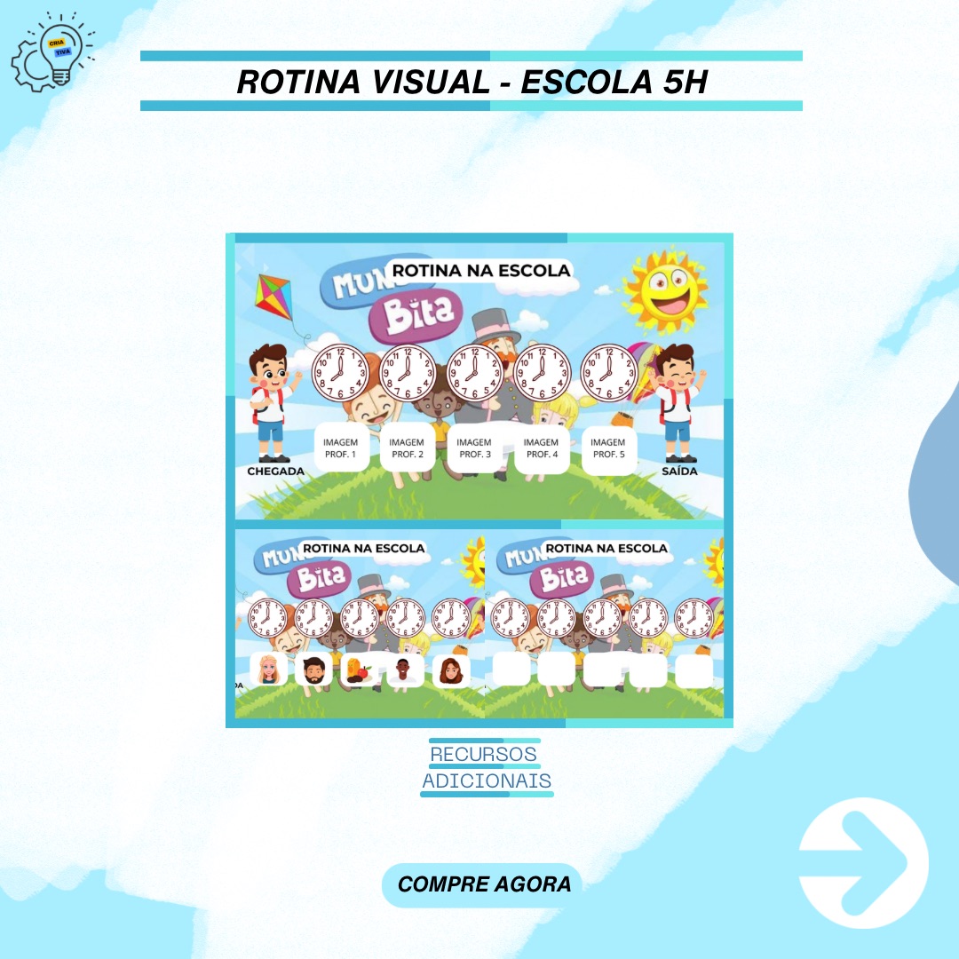 ROTINA VISUAL - ESCOLA 5 HORAS - MUNDO BITA - CRIATIVA APOIOS VISUA...