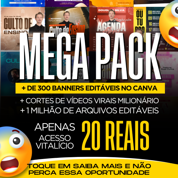 MEGA PACK + DE 300 BANNERS EDITÁVEIS + CORTES DE VÍDEOS VIRAIS + DE 1 ...