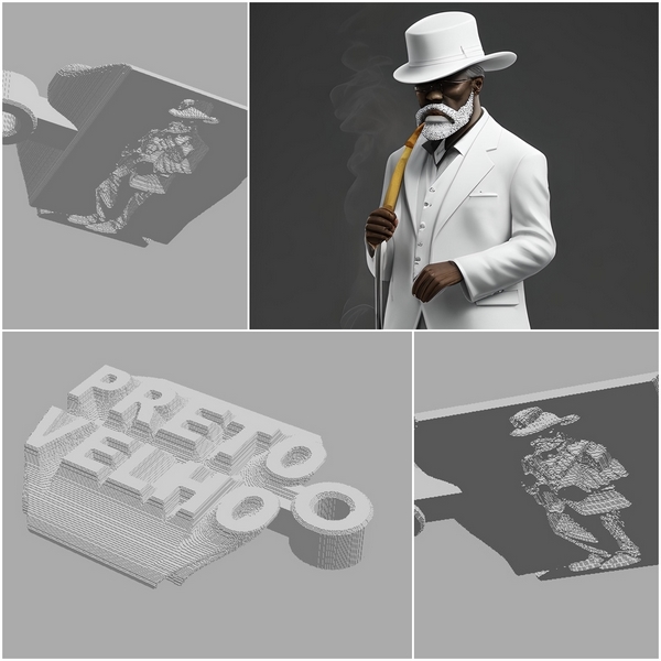 STL Para Impressão 3D - Chaveiro Preto Velho Umbanda/Candomblé