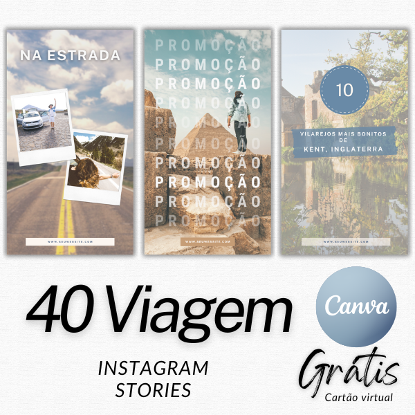 40 Modelos Canva Stories para Viagens