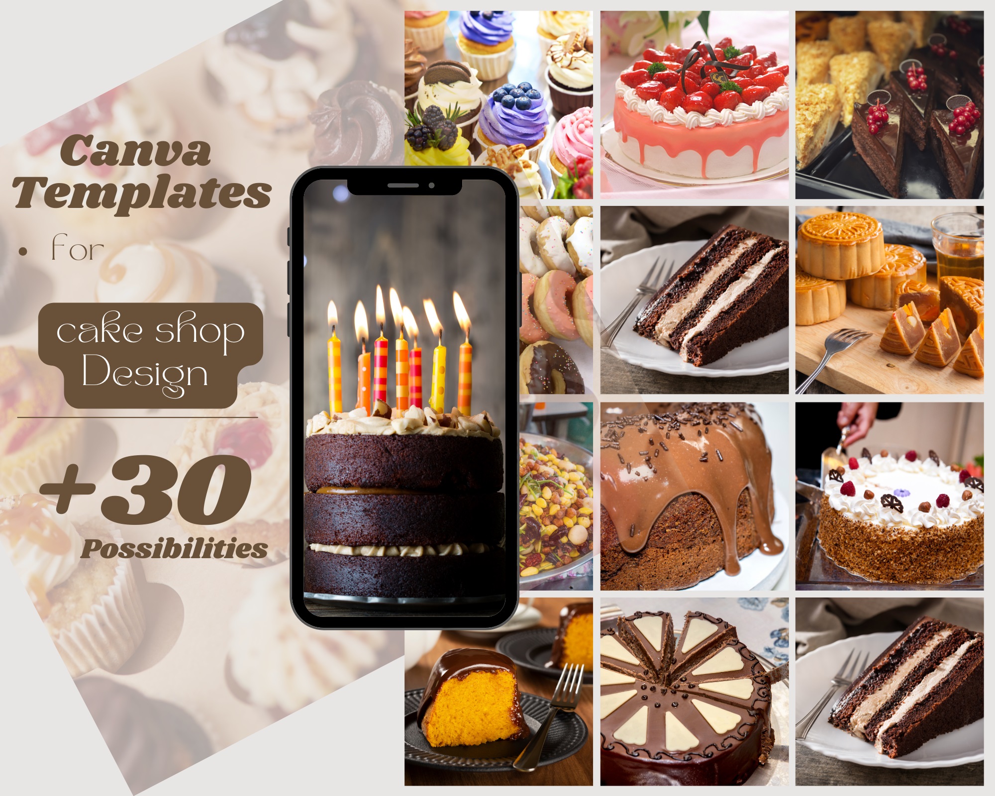 Canva Template cake shop +30 possibilities - Celina - Package Desig...