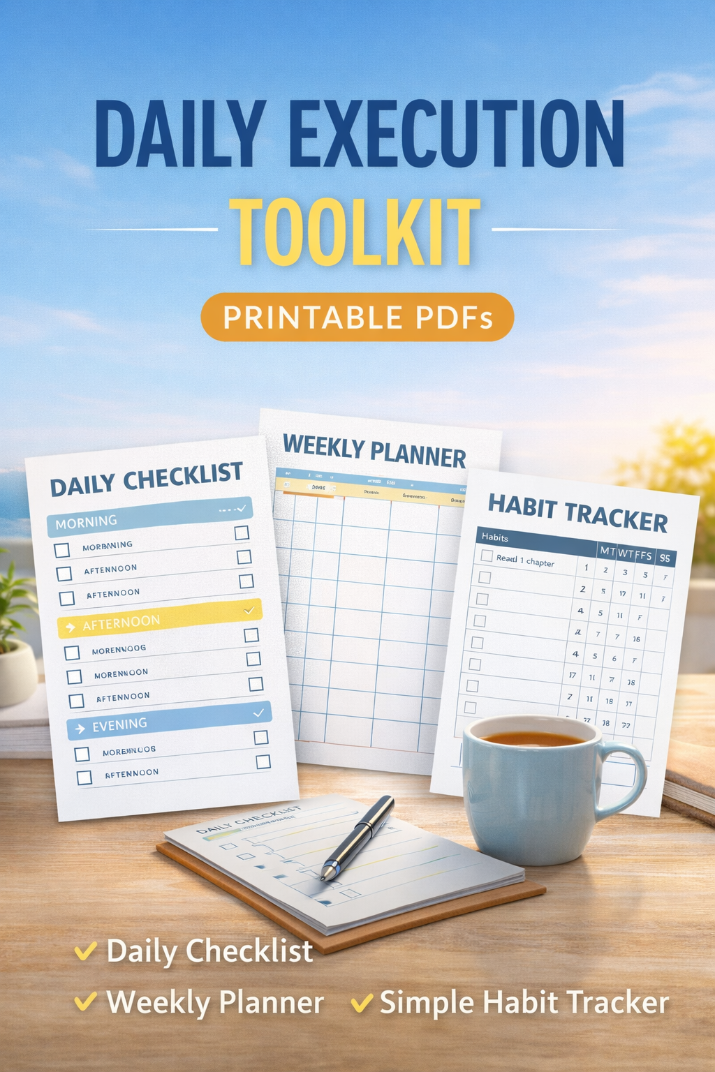 Daily Execution Toolkit (Printable PDFs) - GM MasterLife Academy