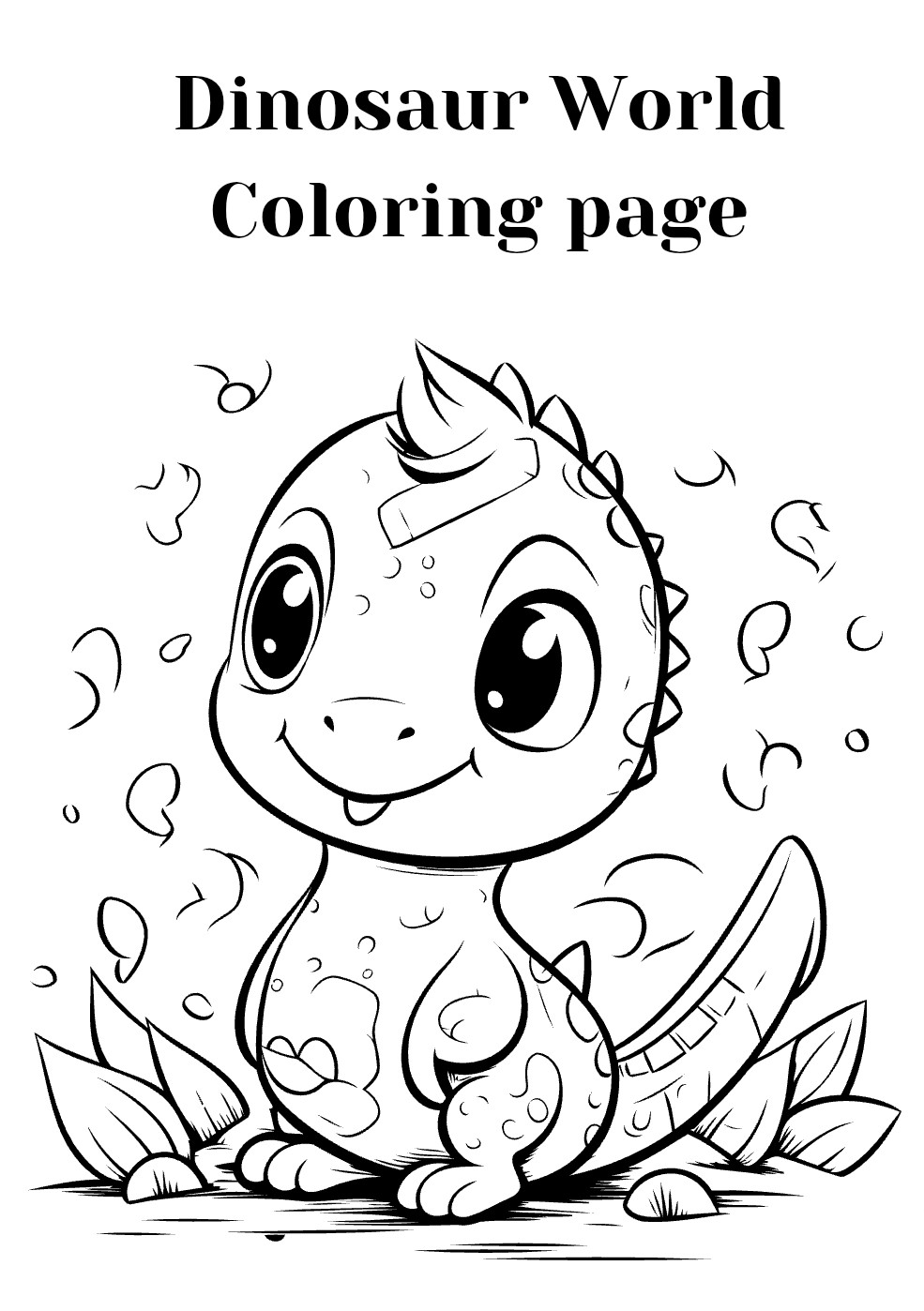 Dinosaur world coloring page | Hotmart