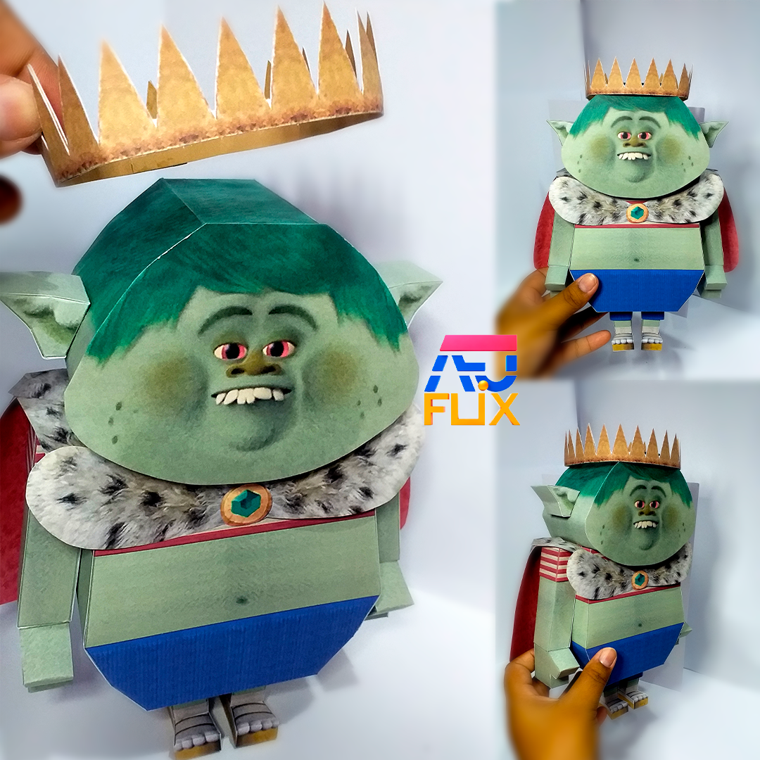 (Trolls) Gristle Jr - Boneco de papel - papertoy - Aretha Thaise Aj...