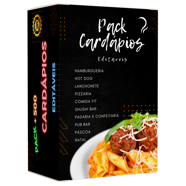 PACK + 500 CARDÁPIOS EDITÁVEIS - A M DIGITAL | Hotmart