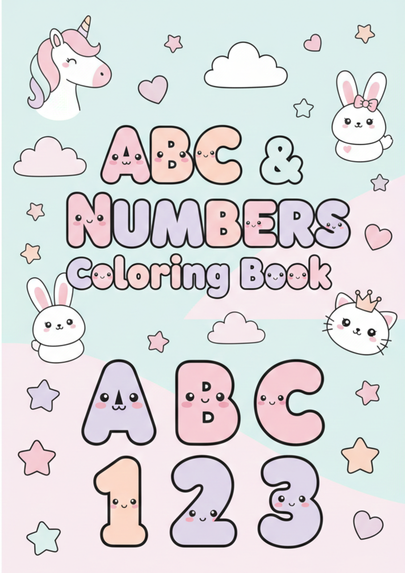 ABC & Numbers Coloring Book - Girls | Printable PDF | 88 Pages ...