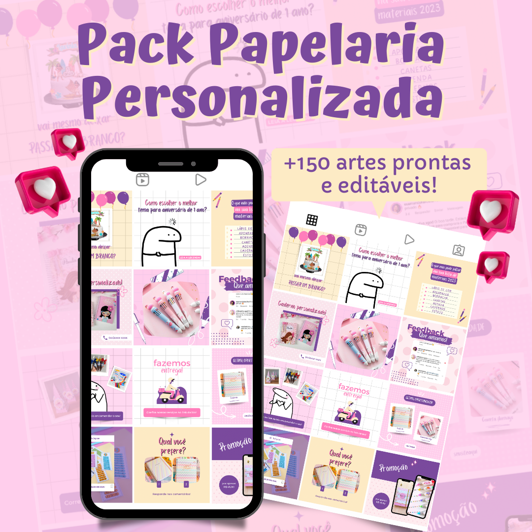 Pack Papelaria Personalizada - Jeane Carla | Hotmart