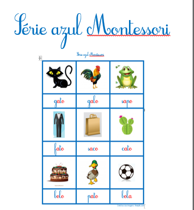 Série azul Montessori Friendly