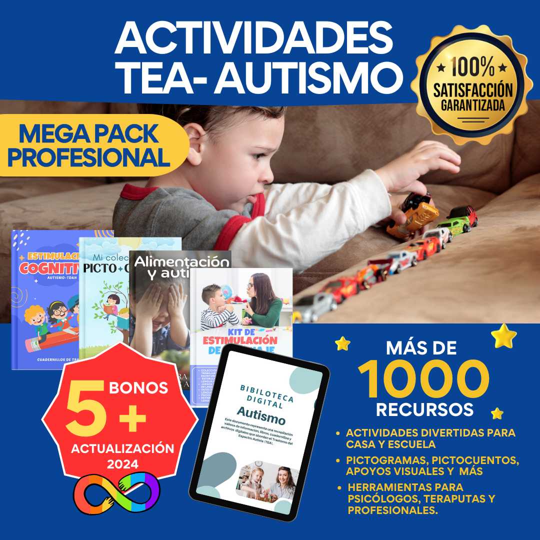 ACTIVIDADES TEA (AUTISMO)- MEGA PACK PROFESIONAL+ BONOS
