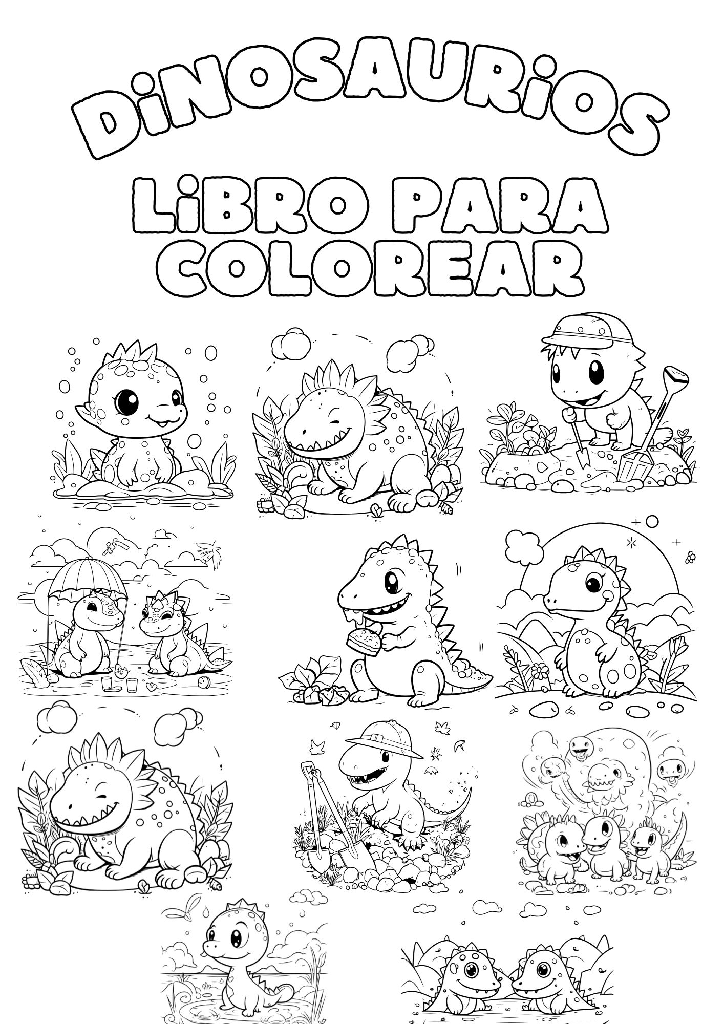 Dinosaurios para colorear: 10 aventuras prehistóricas | Hotmart