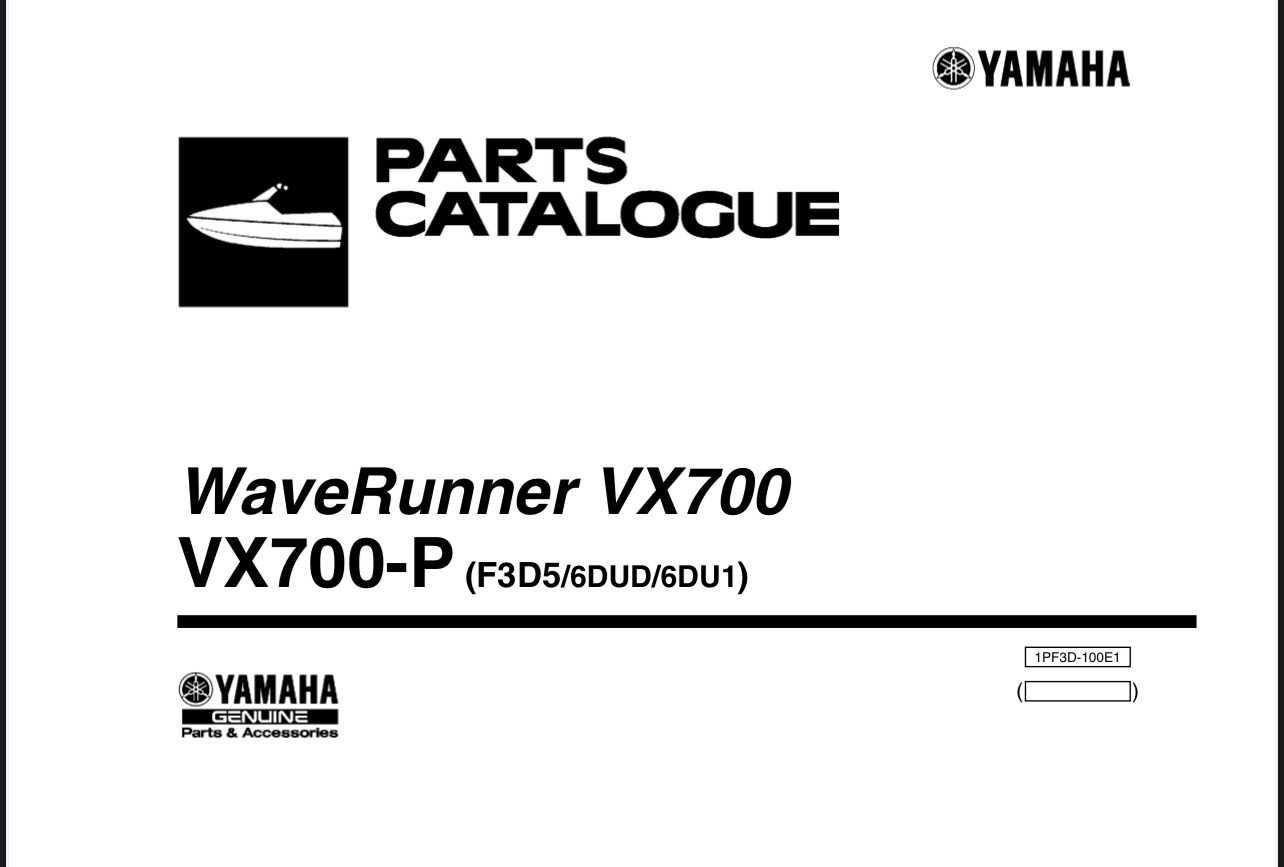 Manual vx700 jet Ski Yamaha