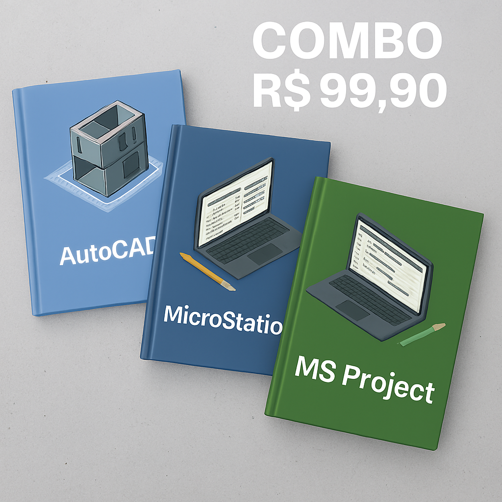 📘 Combo de Apostilas: AutoCAD, MicroStation e MS Project