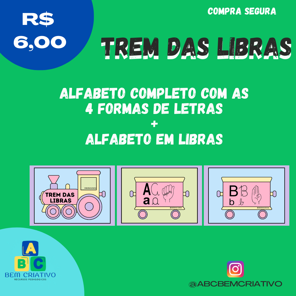 TREM DAS LIBRAS - Alfabeto com os 4 tipos de letras + Libras - Fabi...