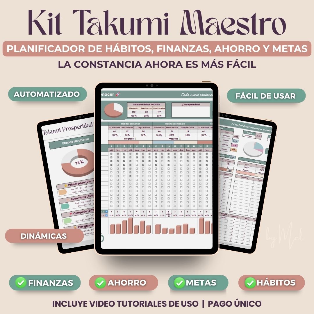 Kit Takumi Maestro - Plantillas digitales de organización, metas ...